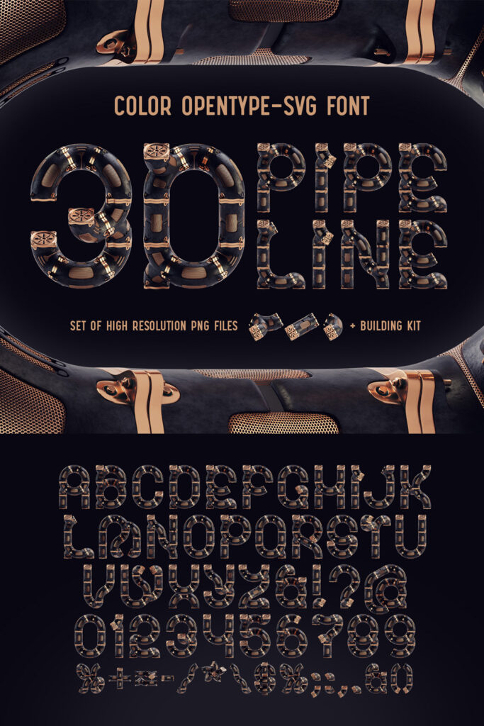 Pipeline - Color Bitmap Font - MasterBundles