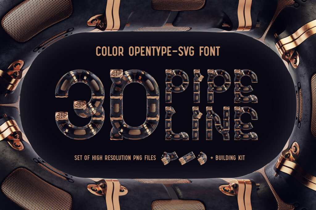 Pipeline - Color Bitmap Font - MasterBundles