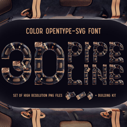 Pipeline - Color Bitmap Font | MasterBundles