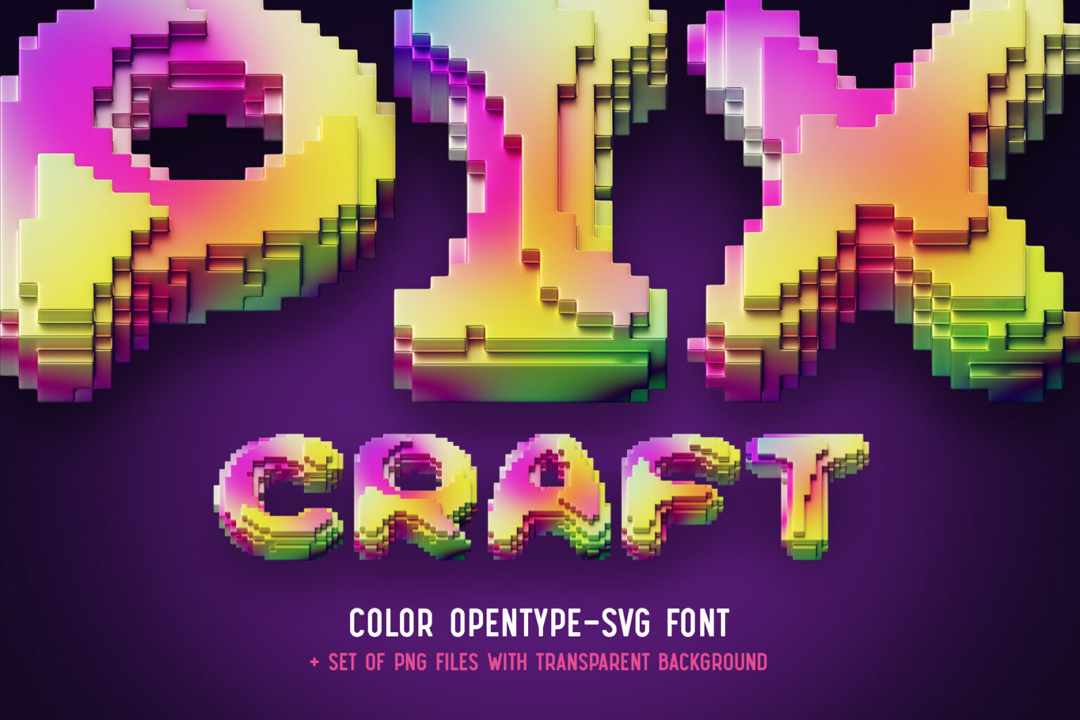 Pixcraft – Color Bitmap Font. - MasterBundles