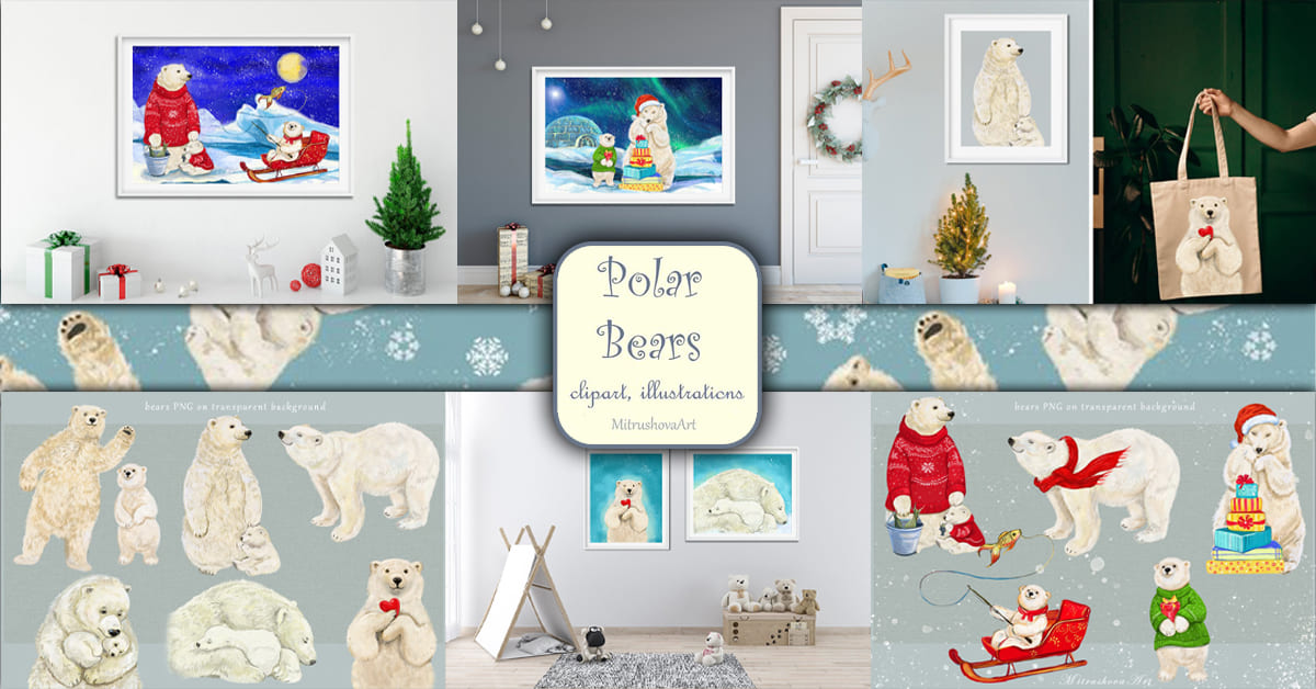 Polar Bear clipart illustrations – MasterBundles