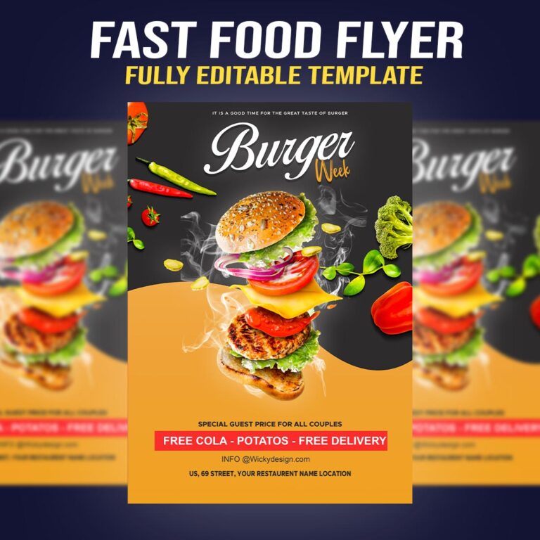 Professional Fast Food Flyer Design - MasterBundles