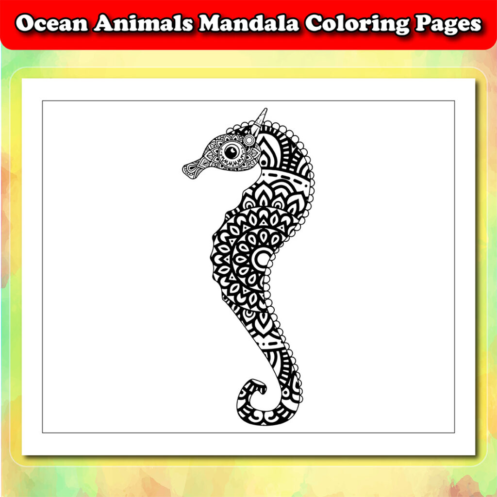 10 Ocean Animals Mandala Coloring Pages - MasterBundles