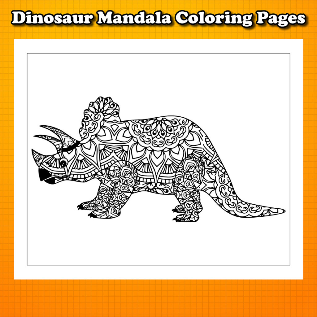 Dinosaur mandala coloring pages - MasterBundles