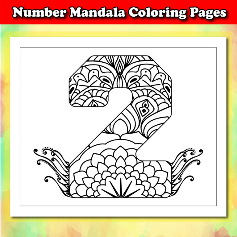 Number Mandala Coloring Pages - MasterBundles