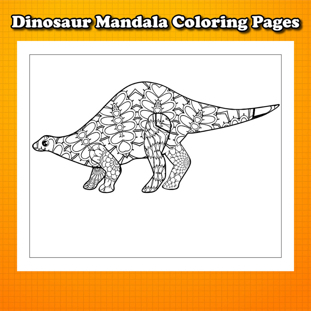Dinosaur mandala coloring pages - MasterBundles