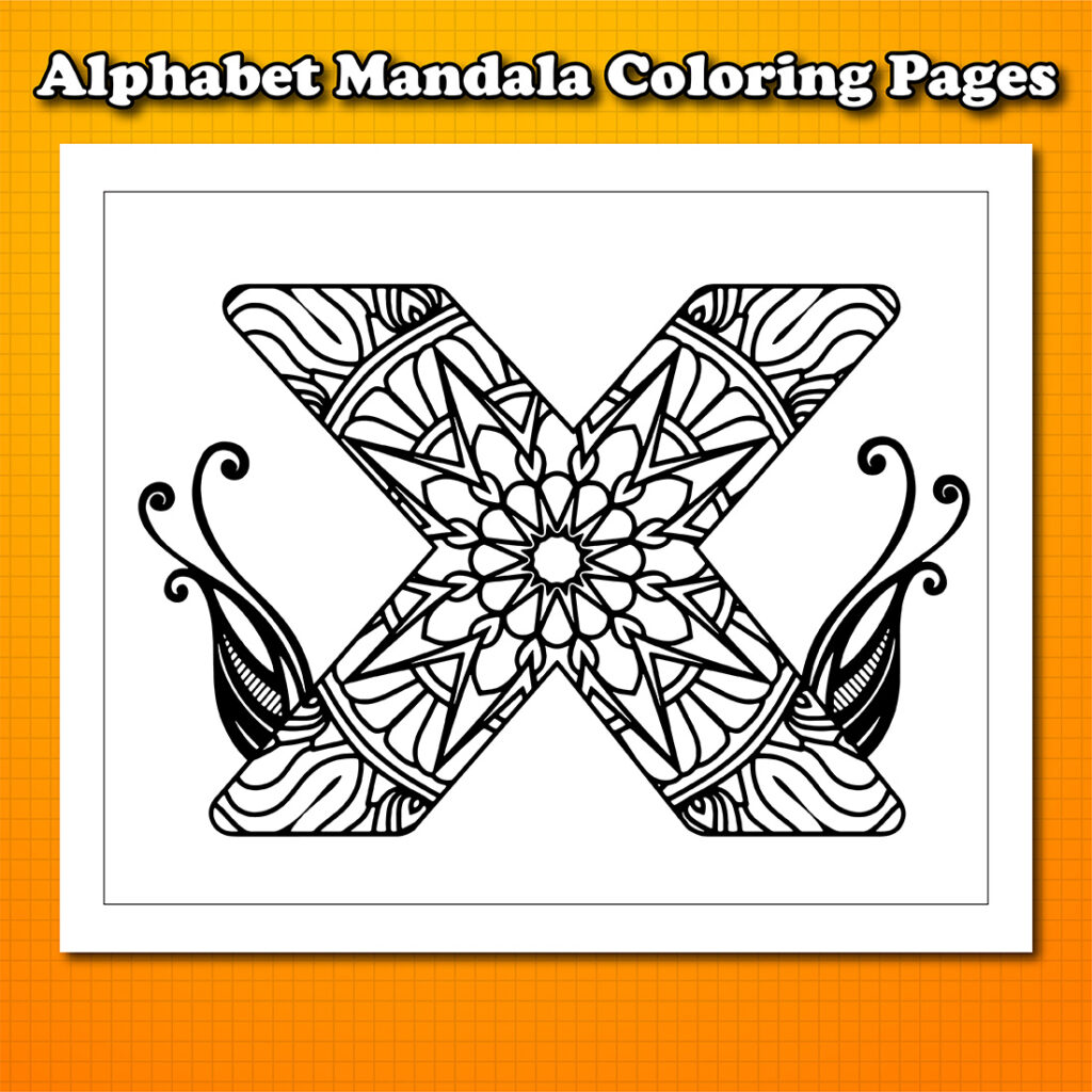 Alphabet Mandala Coloring Pages - MasterBundles