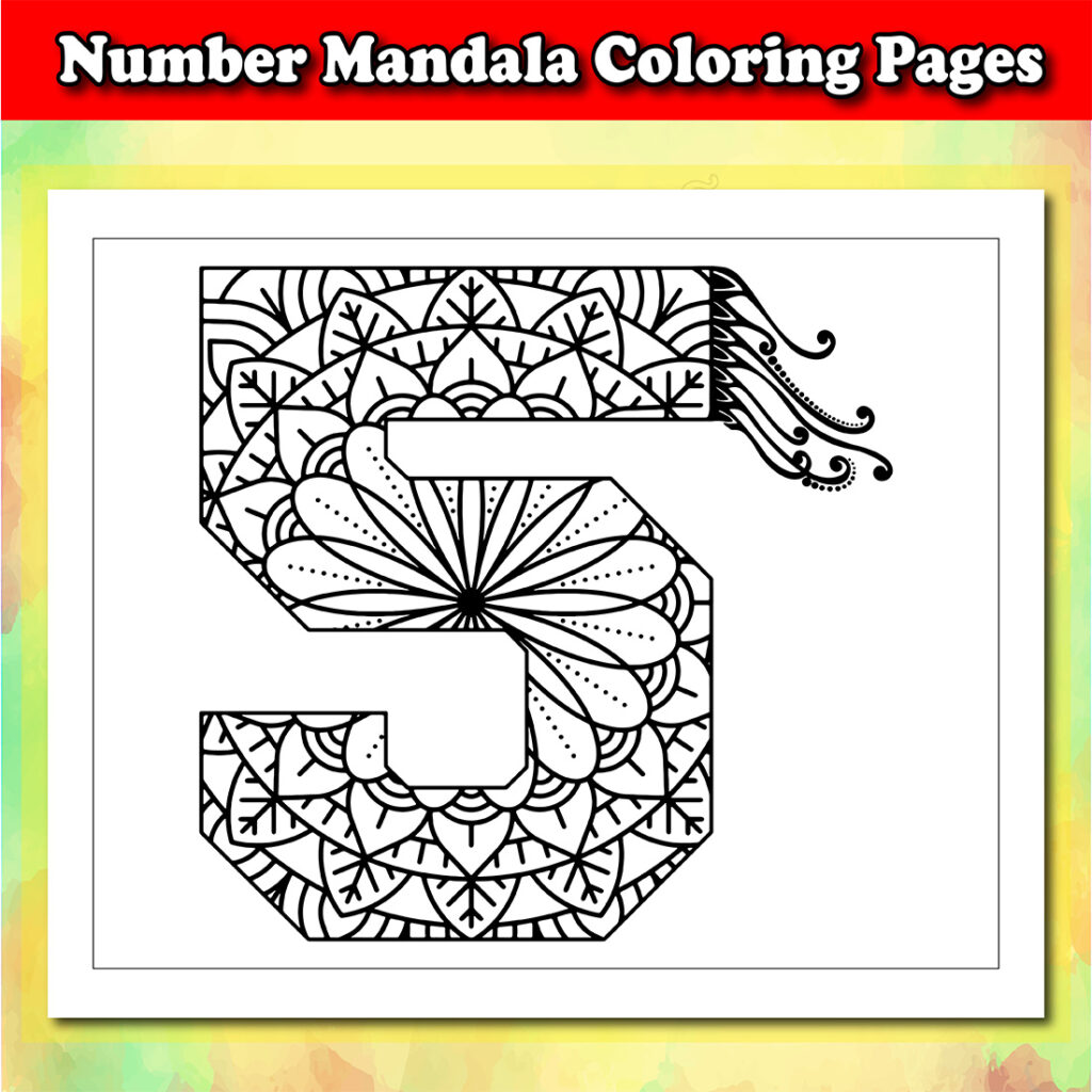 Number Mandala Coloring Pages - MasterBundles