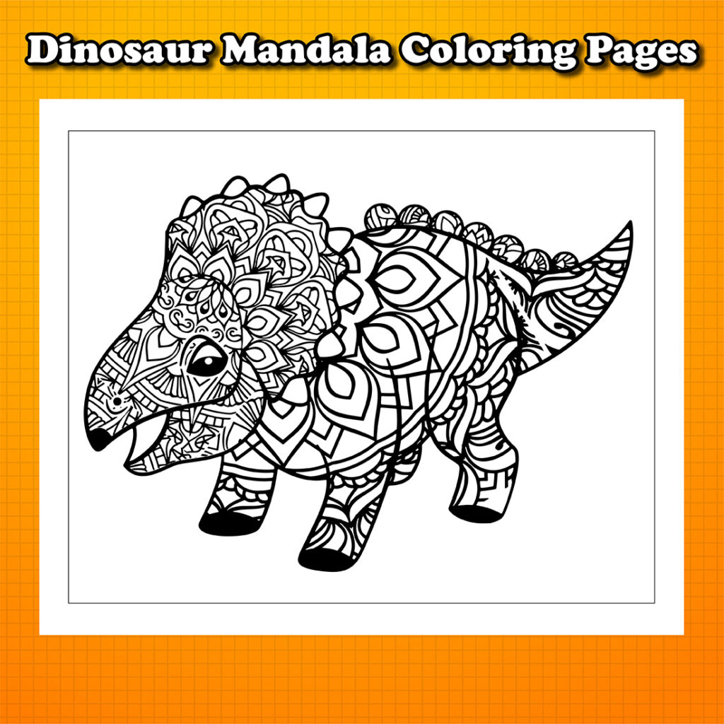 Dinosaur mandala coloring pages - MasterBundles