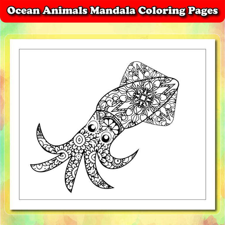 10 Ocean Animals Mandala Coloring Pages - MasterBundles