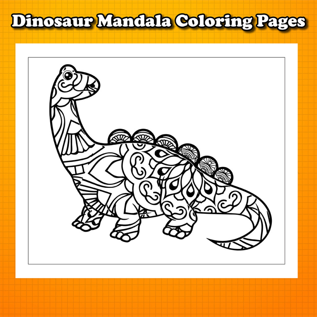 Dinosaur mandala coloring pages - MasterBundles