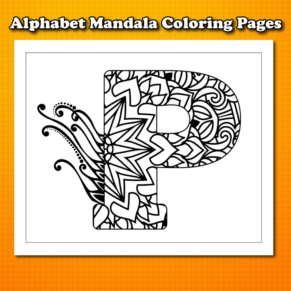 Alphabet Mandala Coloring Pages - MasterBundles