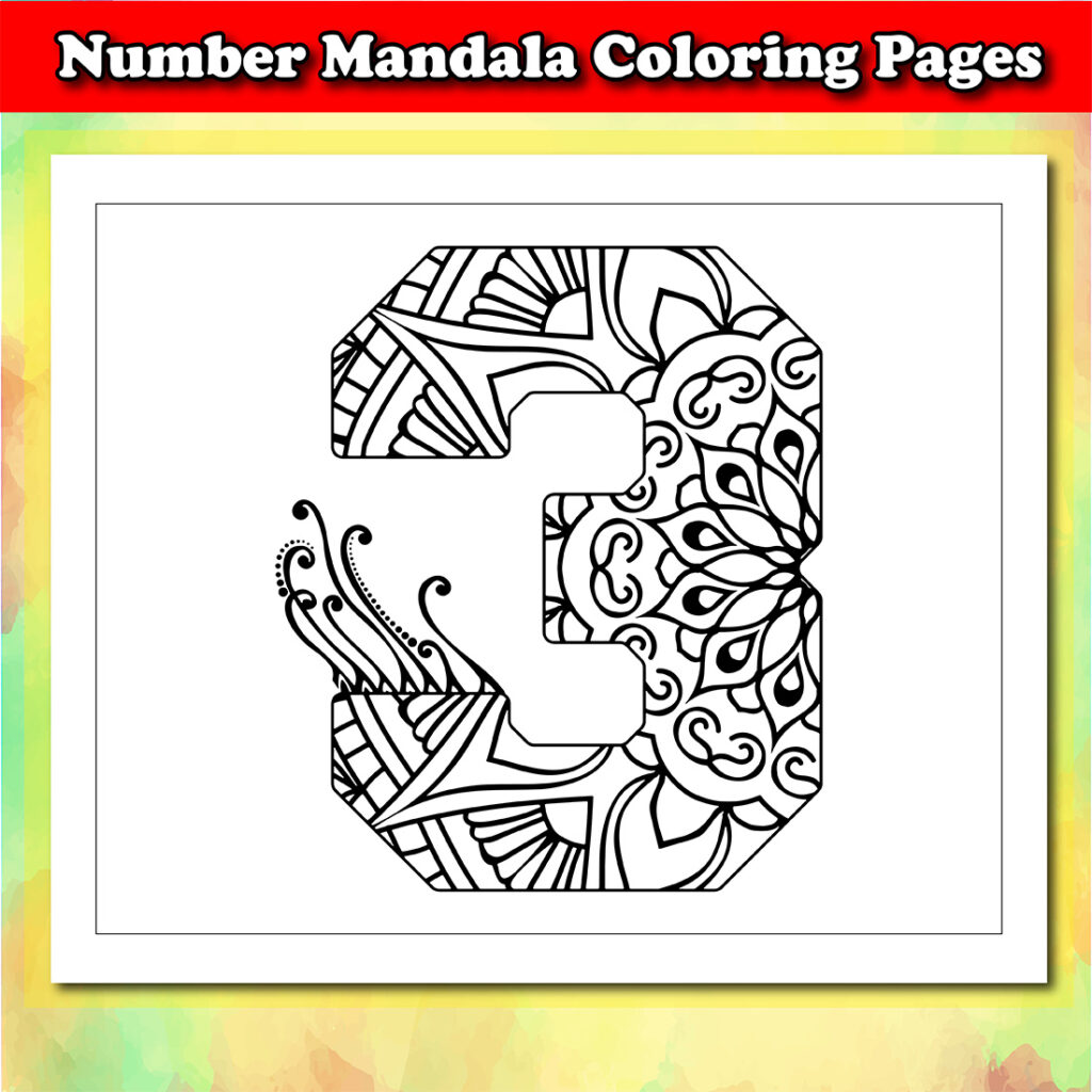 Number Mandala Coloring Pages - MasterBundles