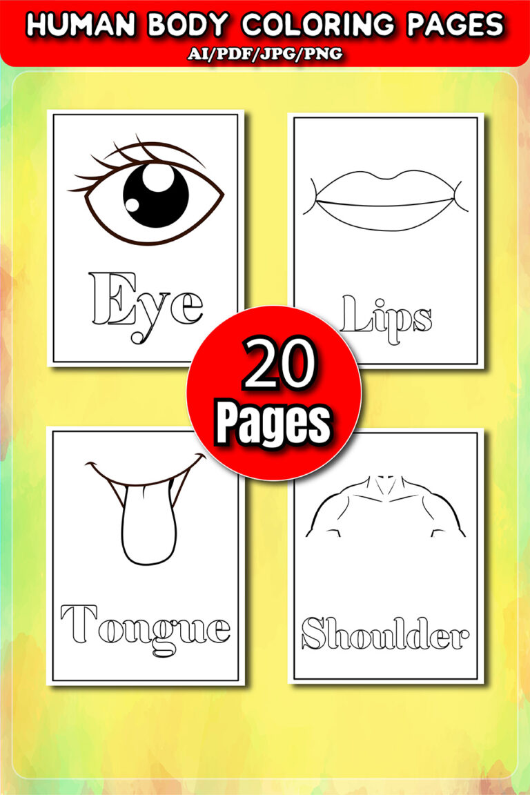 Human Body Coloring Pages for Kids - MasterBundles