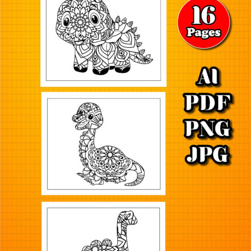 Dinosaur mandala coloring pages - MasterBundles