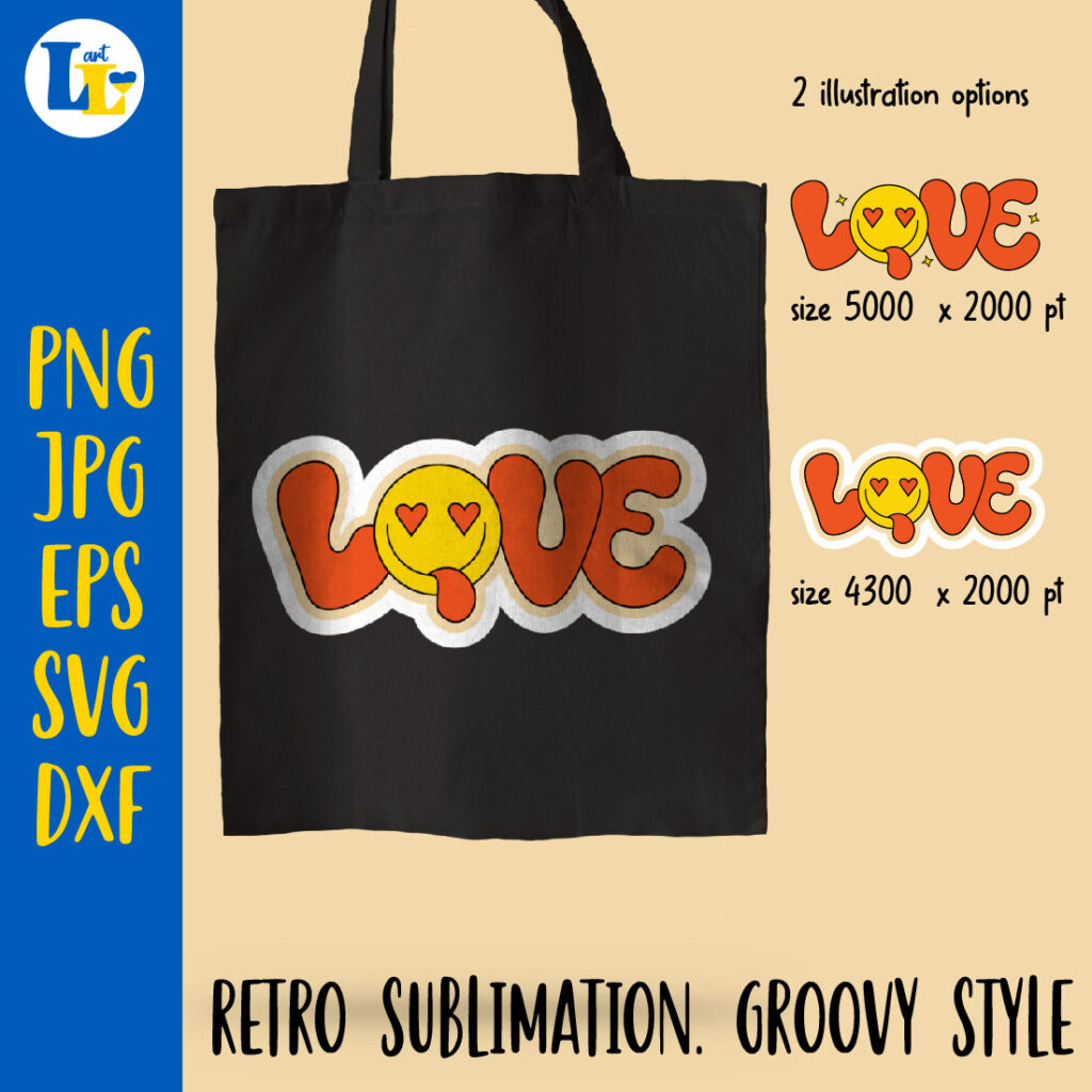 Feeling Groovy. Love. Retro Sublimation, Hippie Cut File - MasterBundles