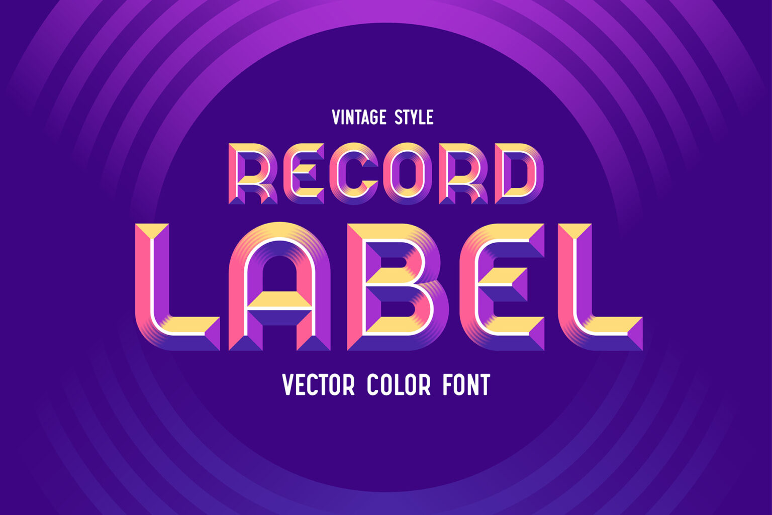 Record Label - Color Vector Font - MasterBundles