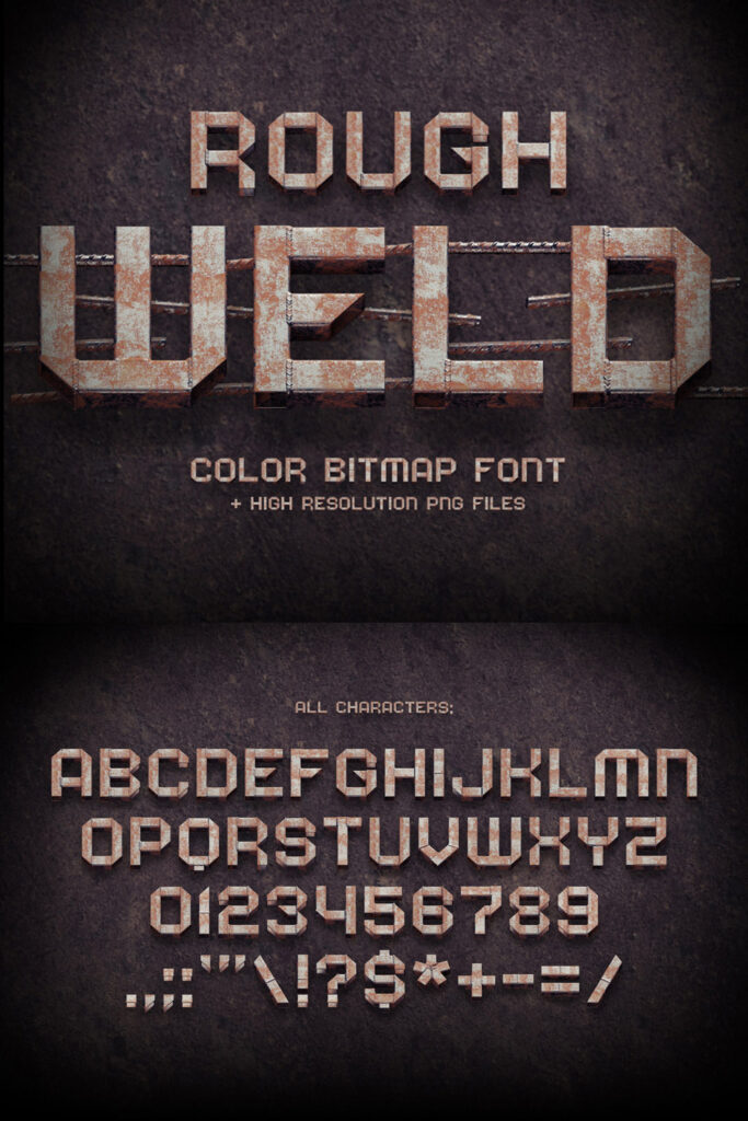 Rough Weld – Color Bitmap Font | MasterBundles