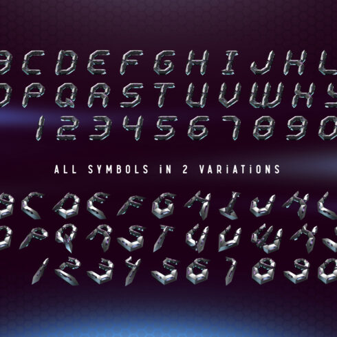 Cyber 3d lettering set | MasterBundles