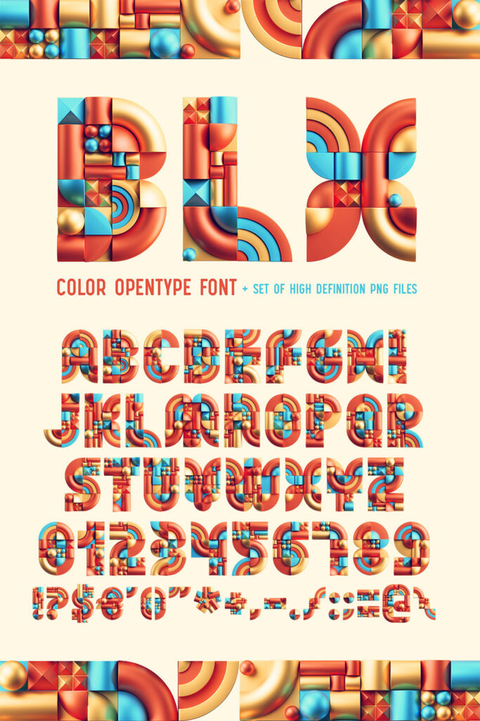 BLX - Color Bitmap Font - MasterBundles