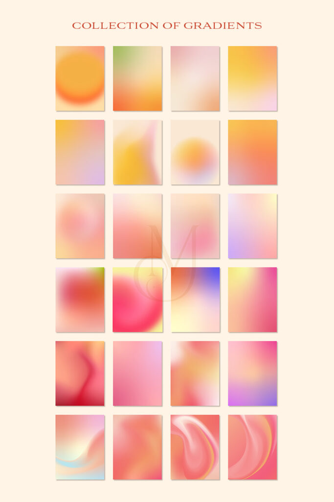 Set of bright grainy gradient backgrounds - MasterBundles