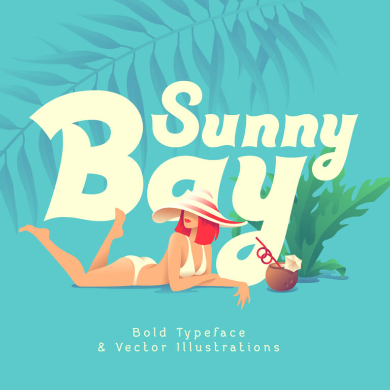 Sunny Bay font and graphics - MasterBundles