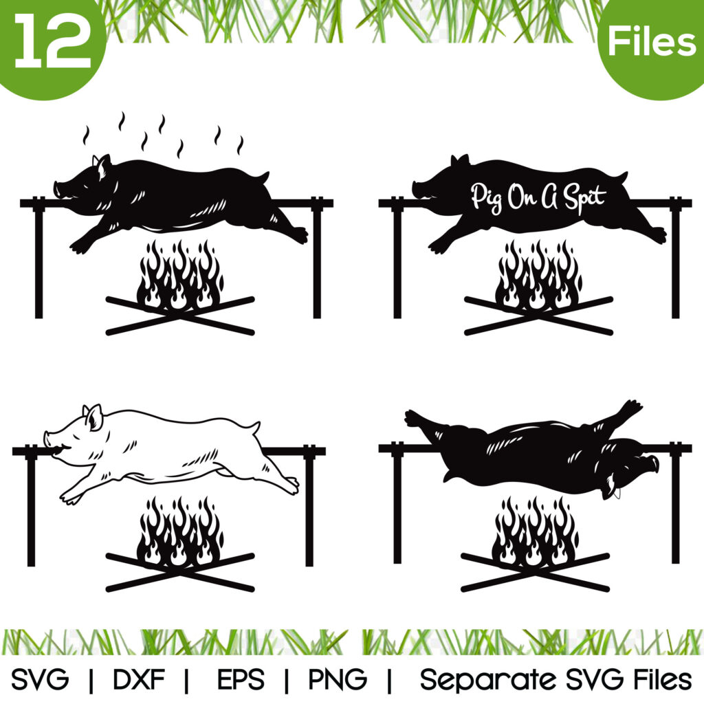 Roasted pig svg, fast food silhouette - MasterBundles