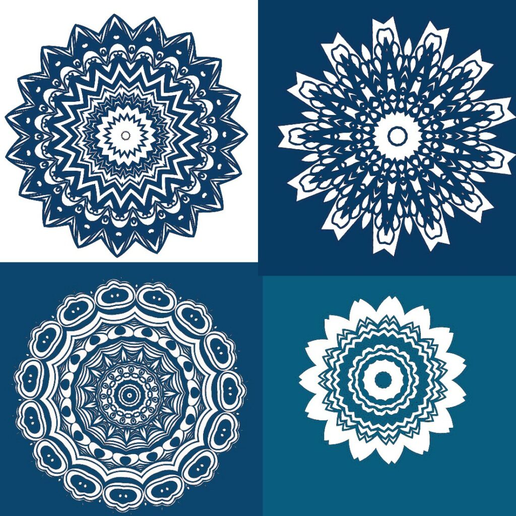 Blue Teal Mandela Sublimation Digital Paper - MasterBundles