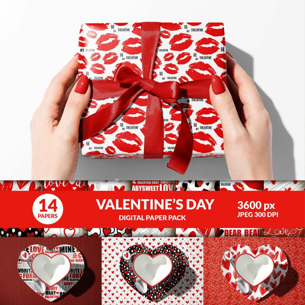 Valentines Day Digital Paper – MasterBundles