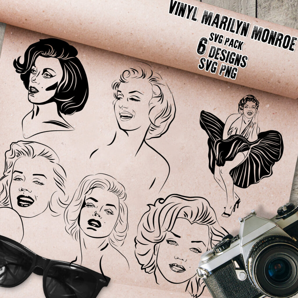 6 Vinyl Marilyn Monroe SVG Designs – MasterBundles