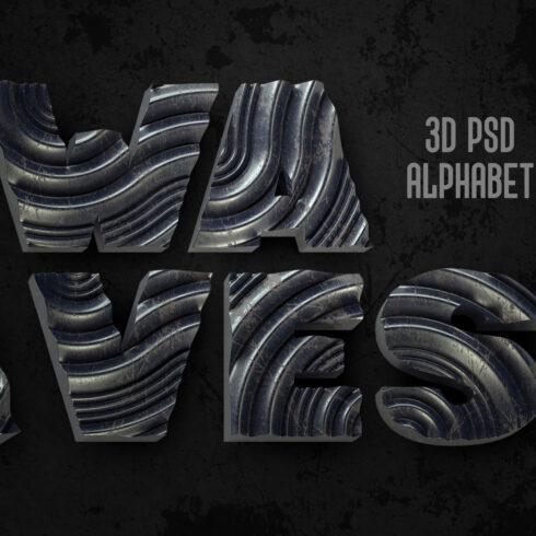 Waves PSD Alphabet | MasterBundles