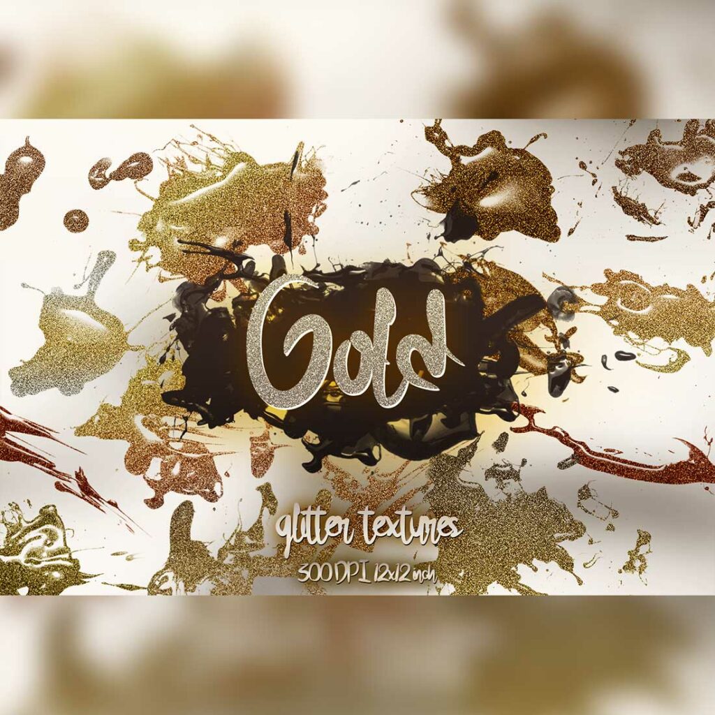 Gold Digital Paper, Glitter Digital paper pack, gold digital paper ...