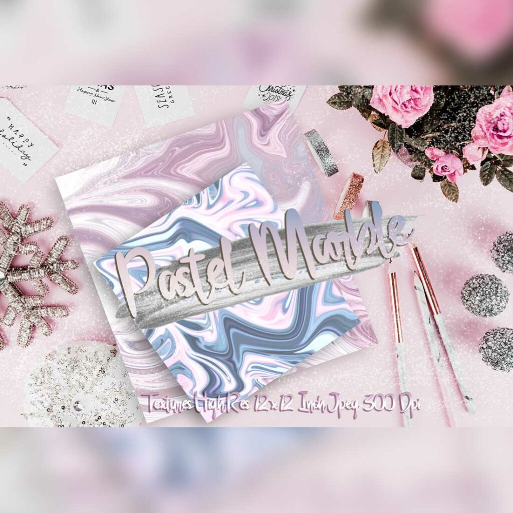 Pastel Marble digital paper, Rainbow Marble photoshop texture ...