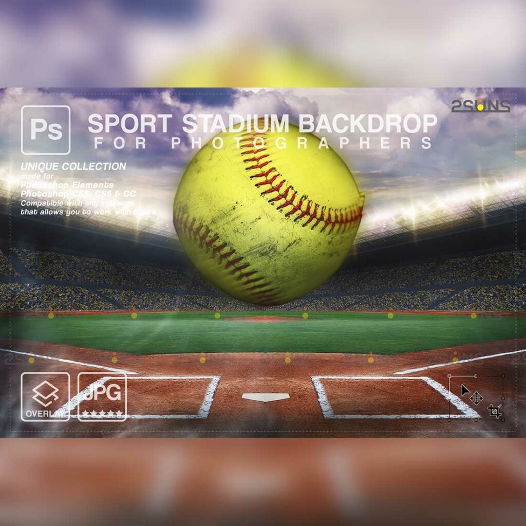 Softball Backdrop Sports Digital | MasterBundles