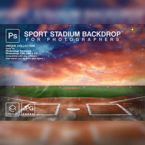 Baseball Backdrop Sports Digital - MasterBundles