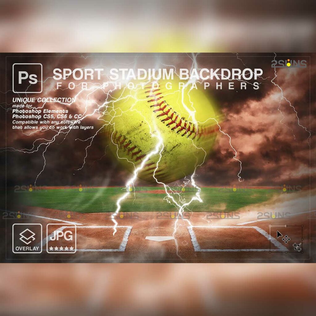 Softball Backdrop Sports Digital - MasterBundles