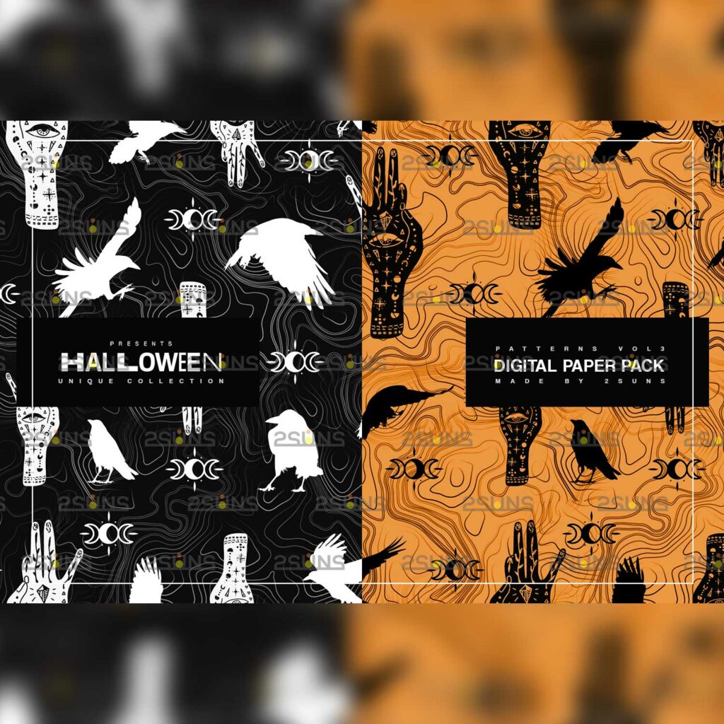 Halloween Digital Paper, Halloween pattern, Seamless Patterns, Gothic ...