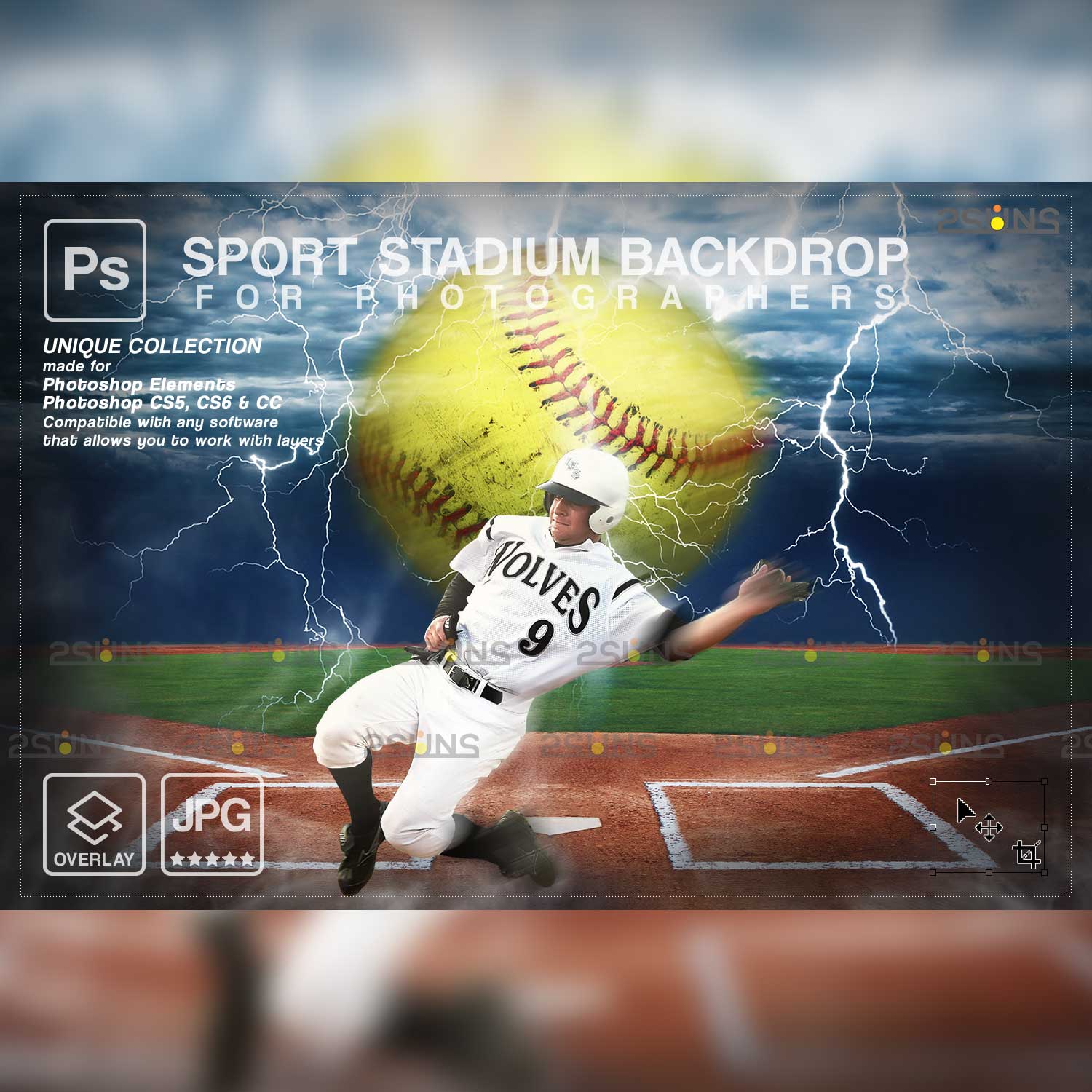 Softball Backdrop Sports Digital - MasterBundles