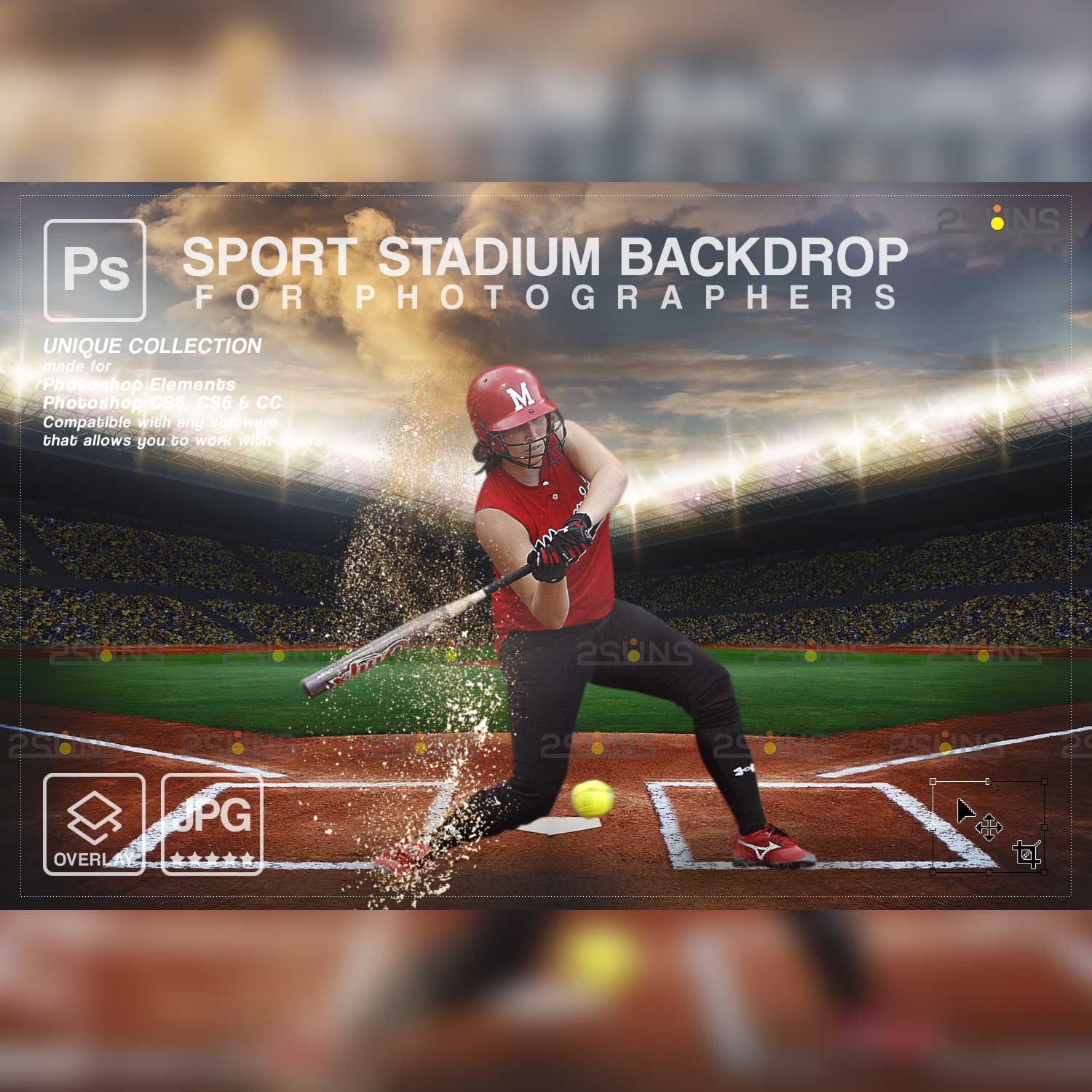 Softball Backdrop Sports Digital - MasterBundles