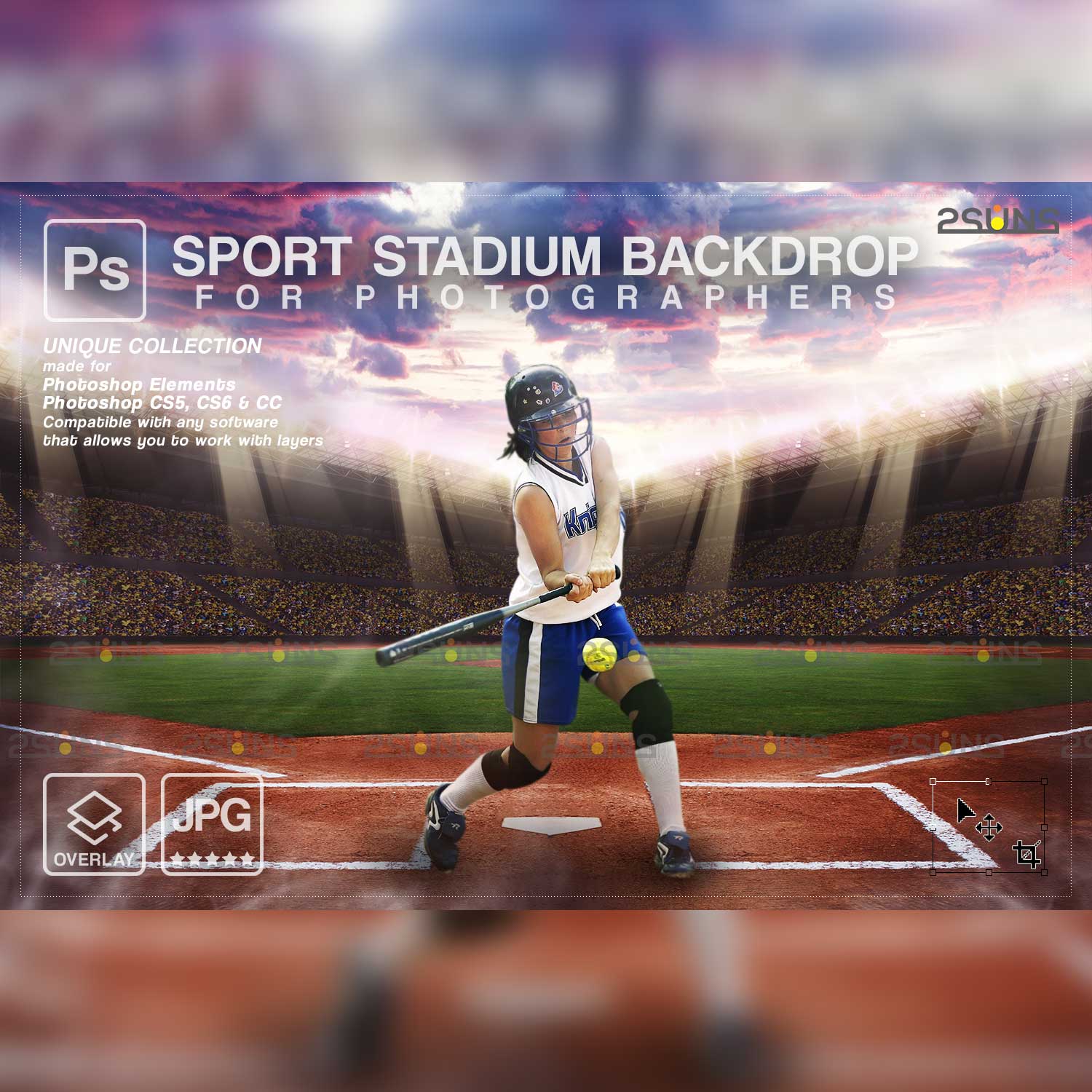 Softball Backdrop Sports Digital - MasterBundles