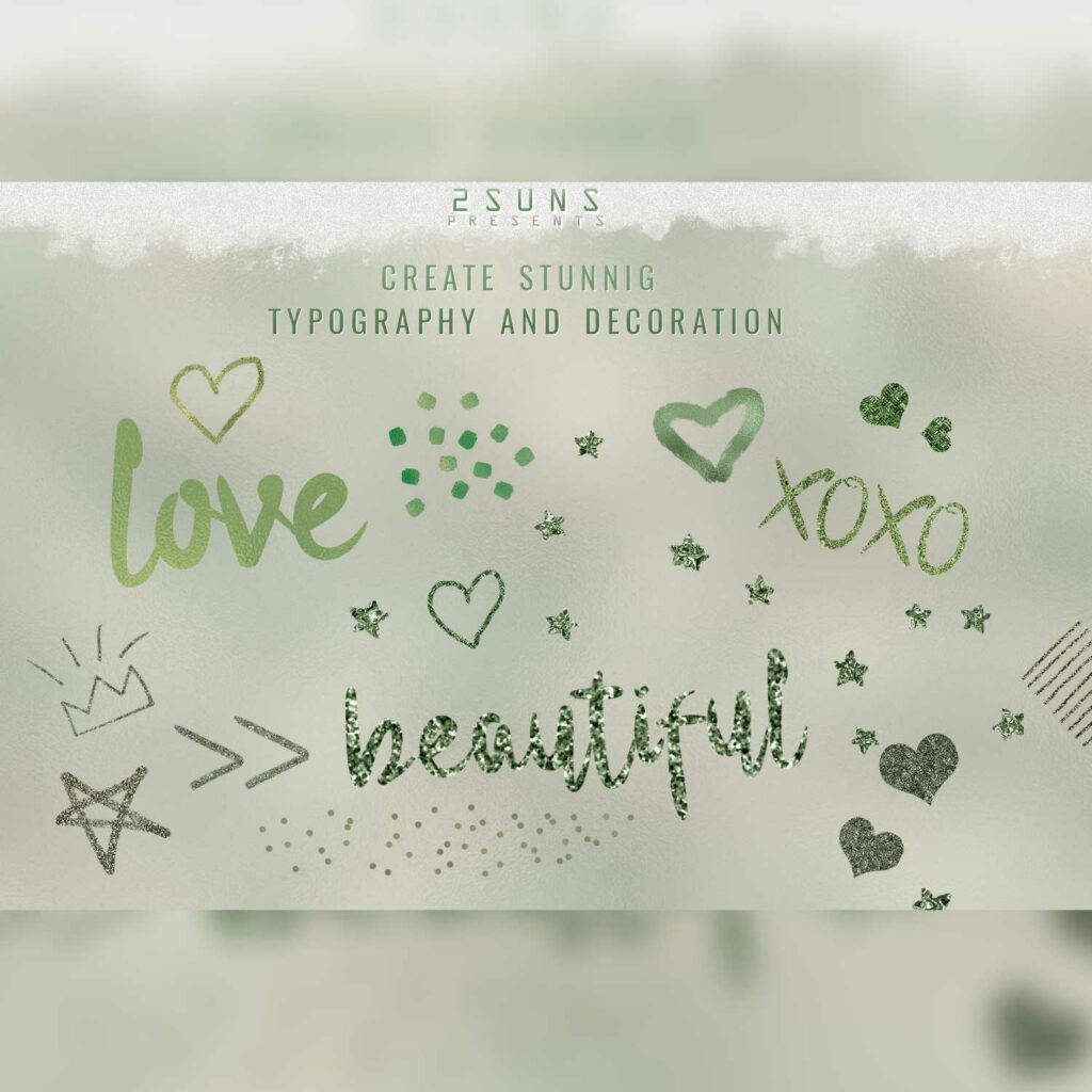 Emerald green digital paper, Glitter digital paper pack, Glitter ...