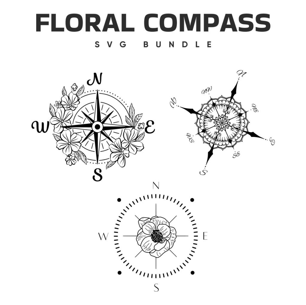 Floral Compass SVG – MasterBundles
