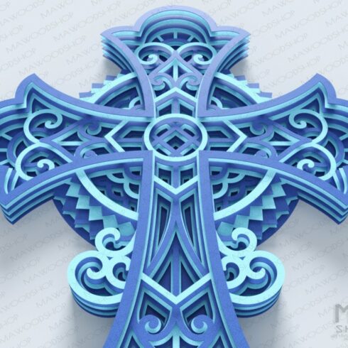 3D SVG Cross, Layered Cross SVG DXF, Mandala Cross - Cr44 | Master Bundles