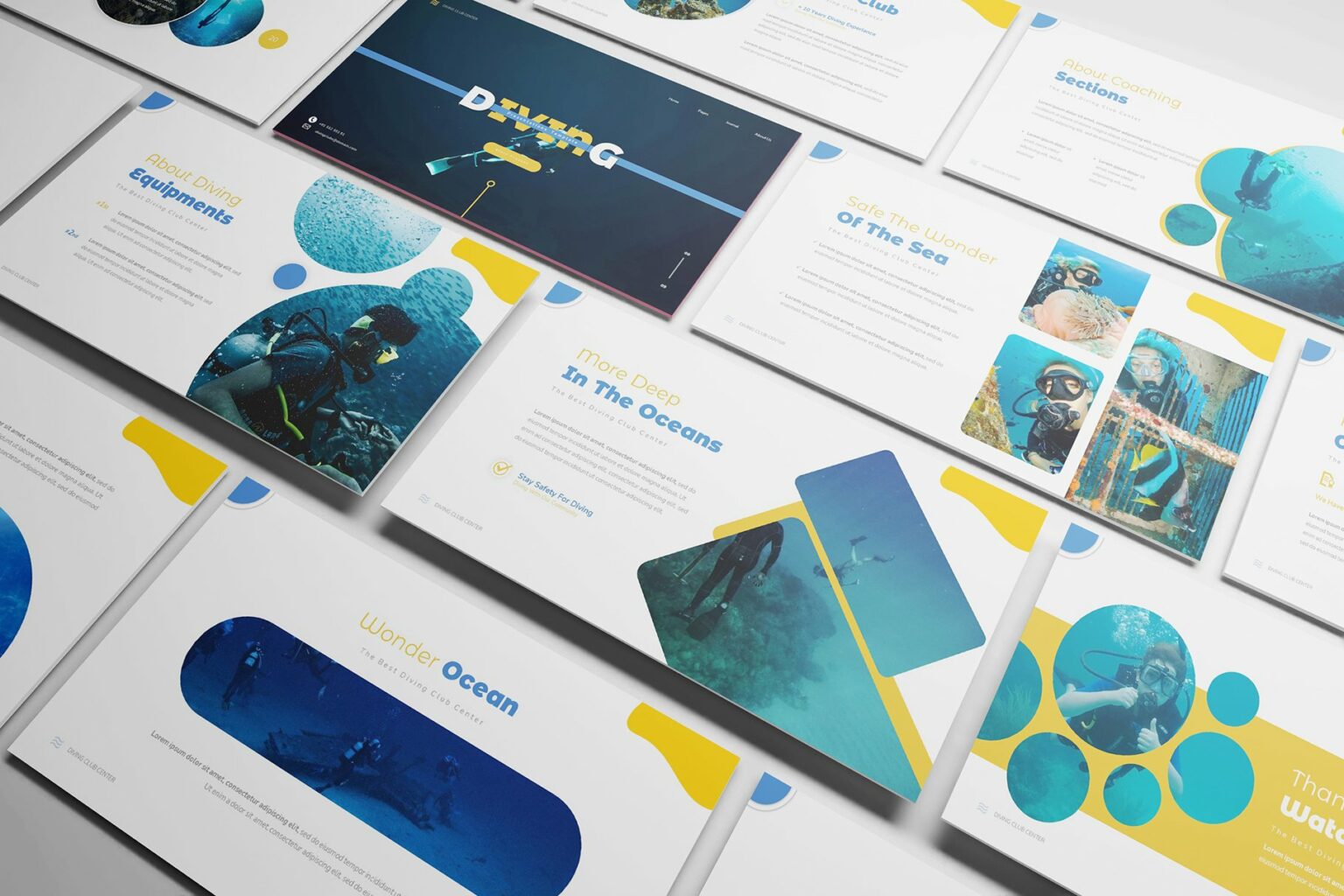Diving Clubs Powerpoint Template – MasterBundles