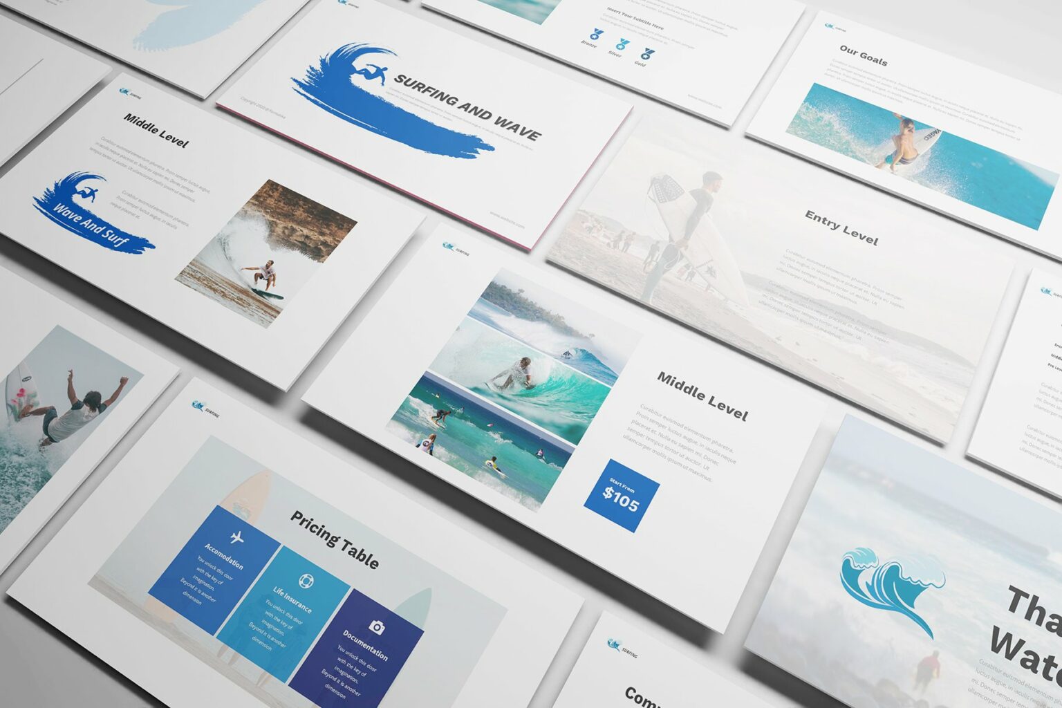 Surfing Powerpoint Template – MasterBundles