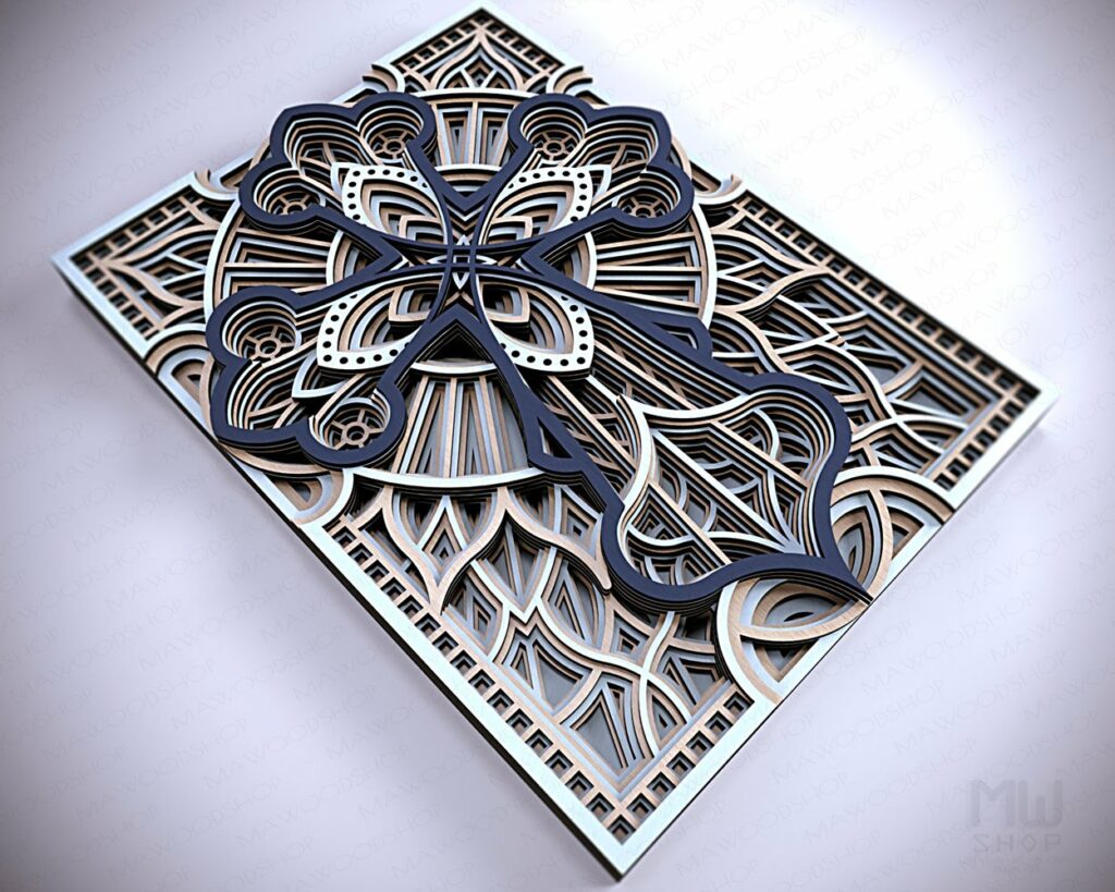 Cr34 - 3D Layered Cross SVG, Mandala Cross, Laser Cut Cross – MasterBundles