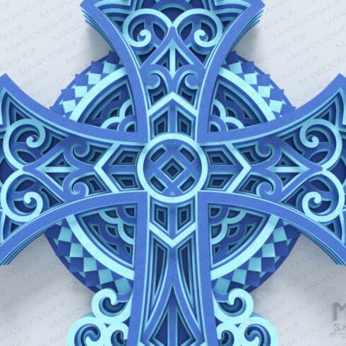 3D SVG Cross, Layered Cross SVG DXF, Mandala Cross - Cr44 | Master Bundles