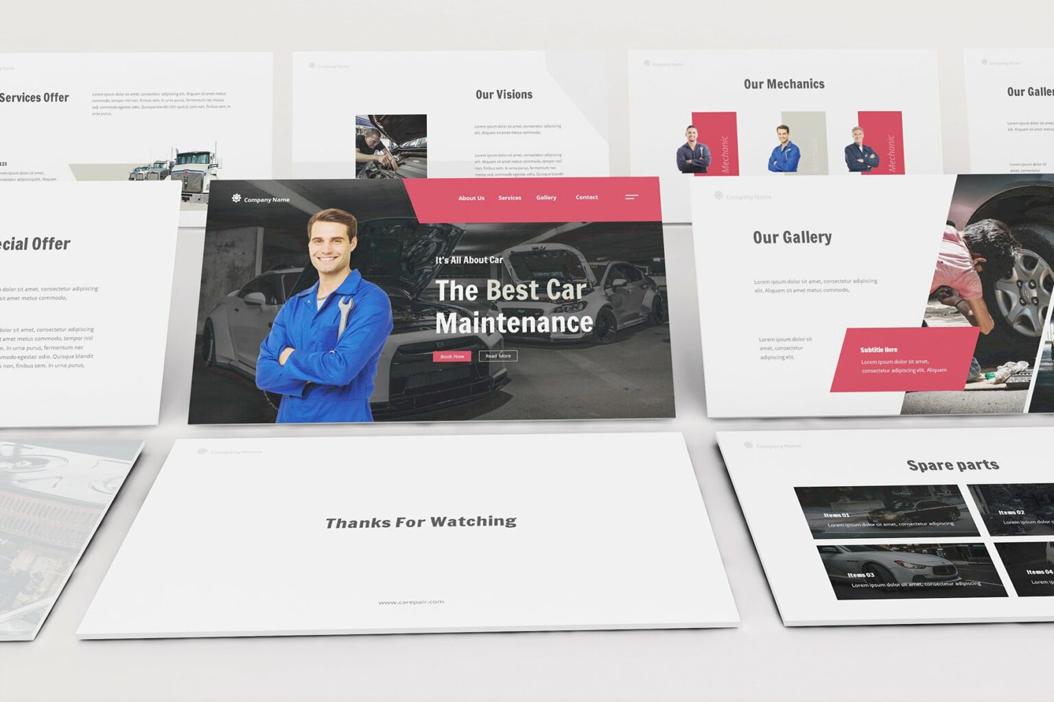Car Repair Powerpoint Template – MasterBundles