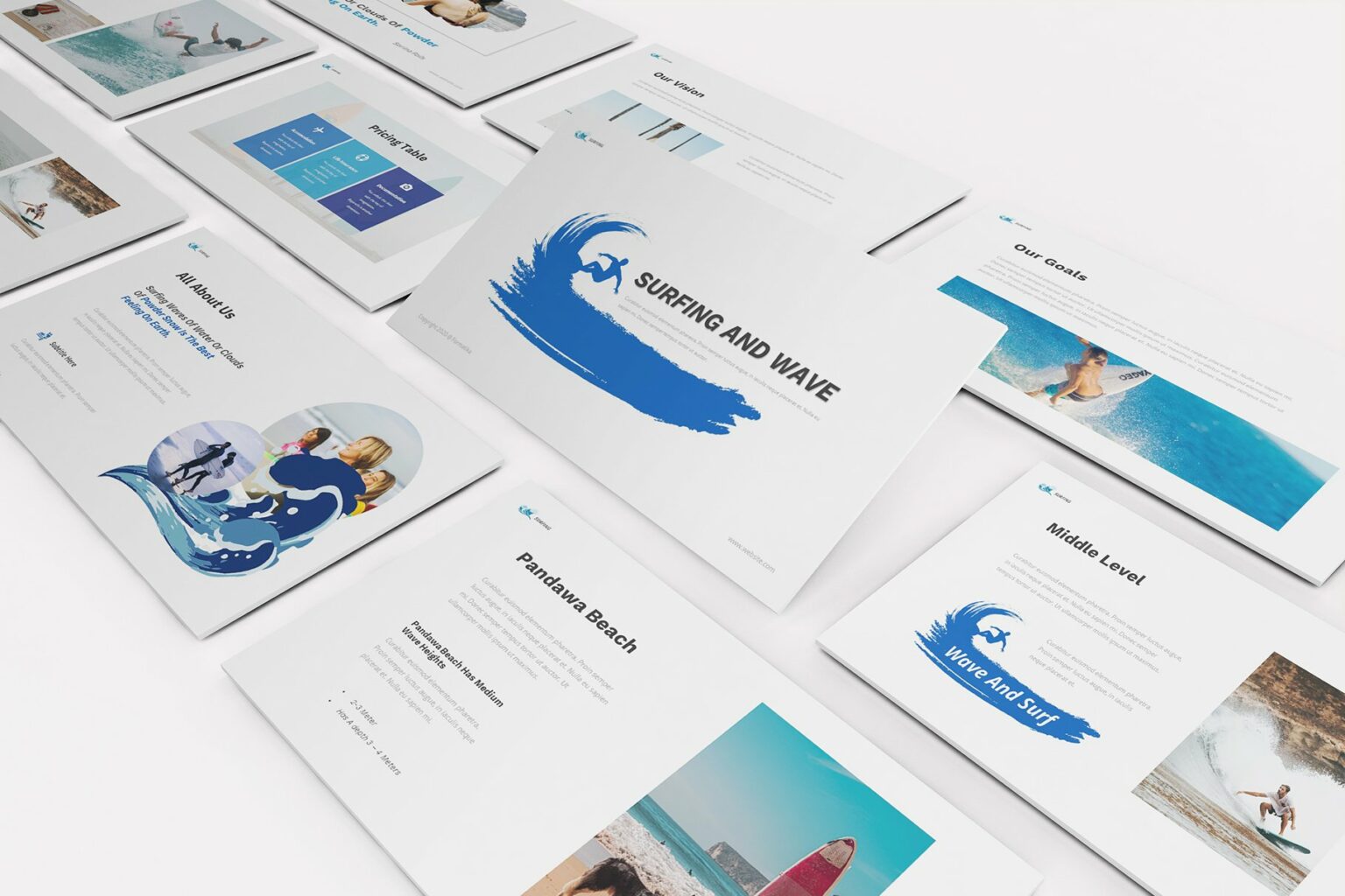 Surfing Powerpoint Template – MasterBundles
