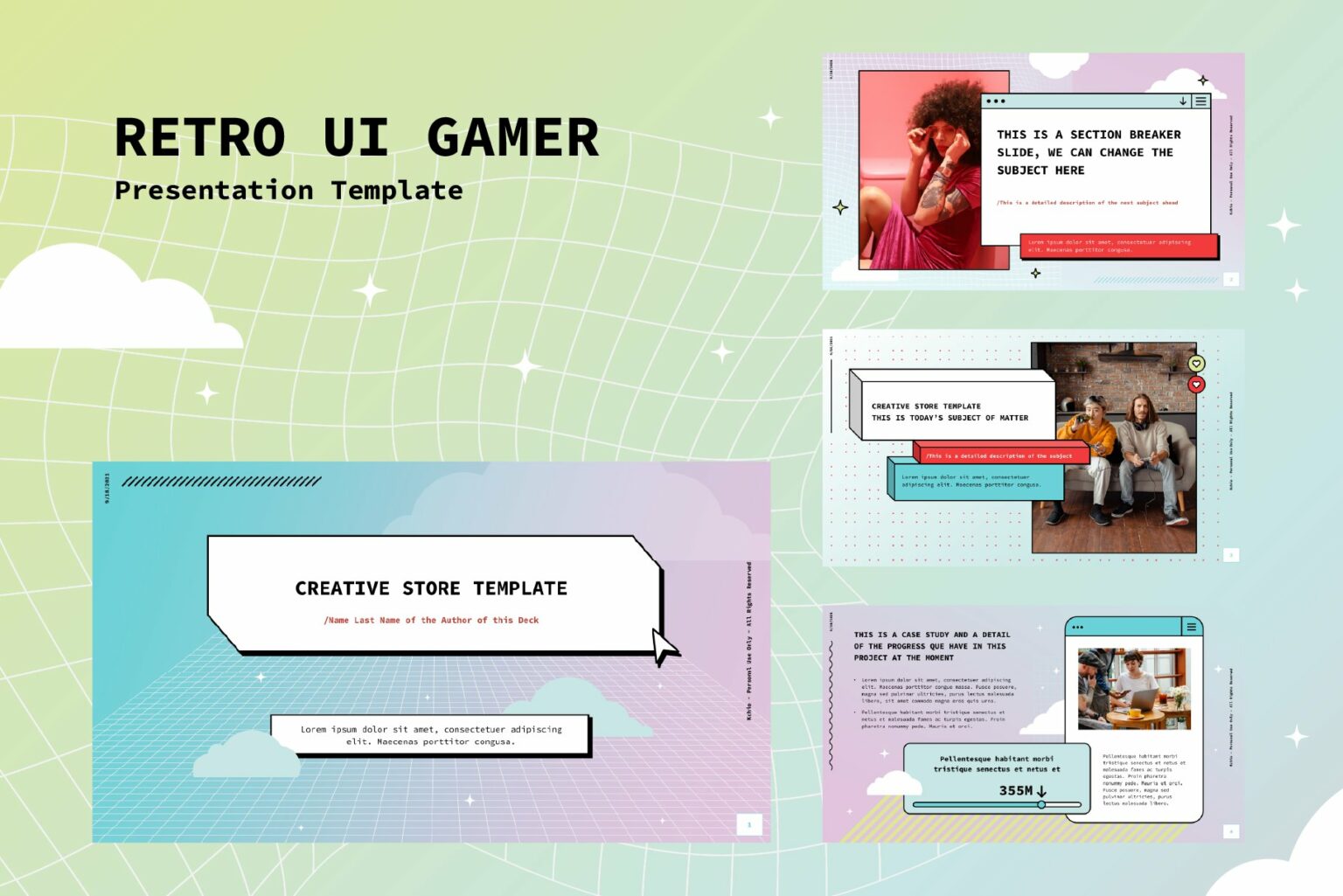 Retro UI Gamer - PowerPoint Template – MasterBundles